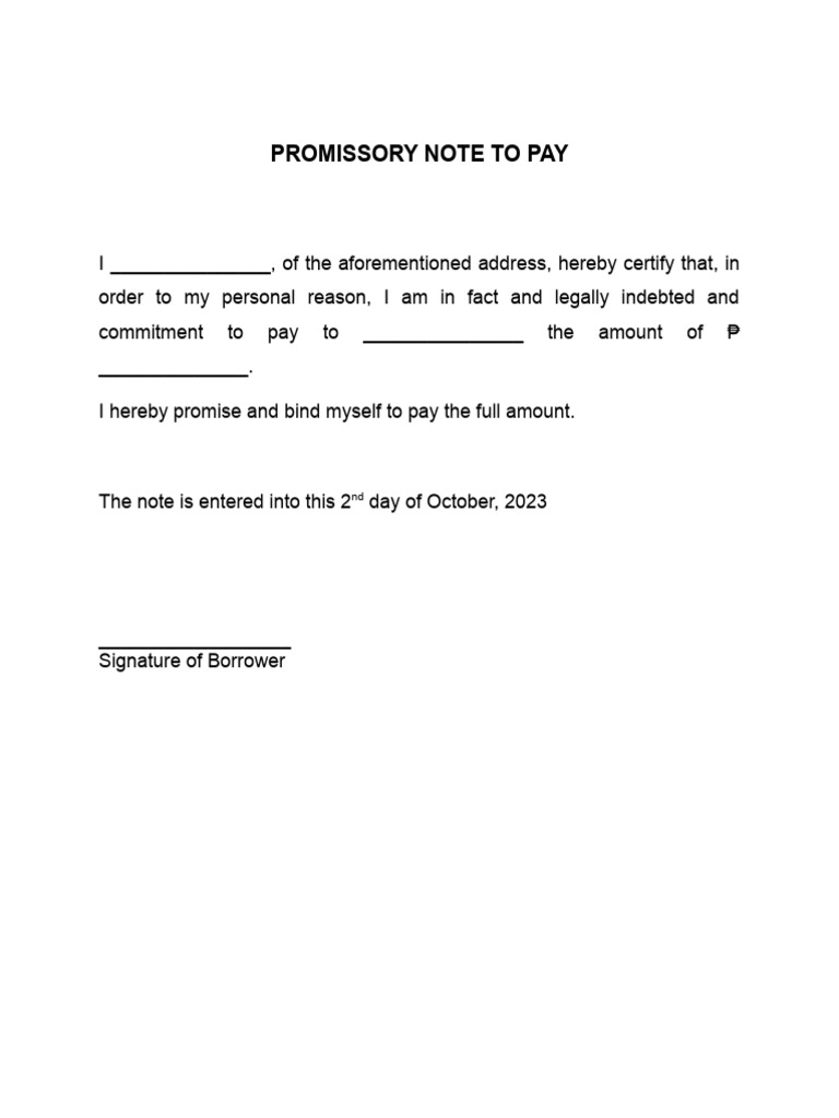 Promissory Note | PDF