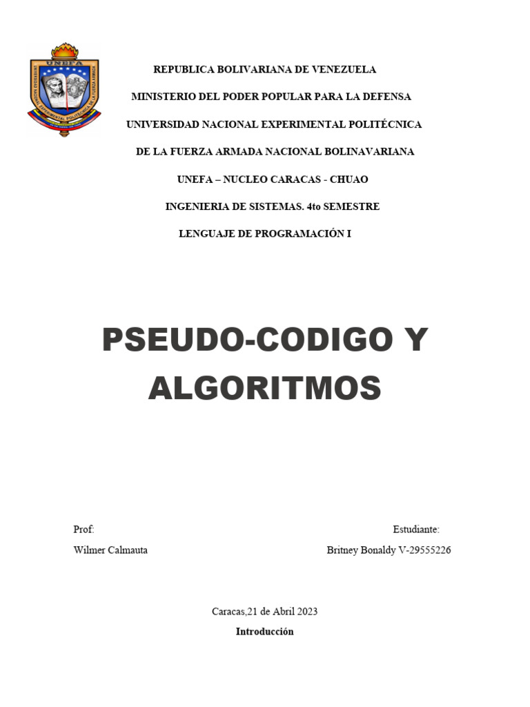 Pseudo Codigo y Algoritmos | PDF | Algoritmos | Programación de computadoras