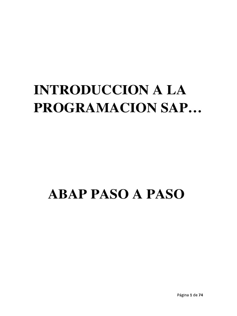 Introduccion Programacion Sap Abap Paso | PDF | Lenguaje de ...