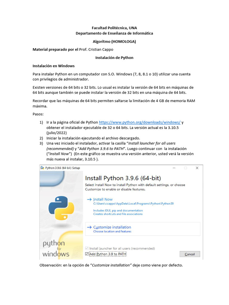 2022 Instalacion Python 3 | PDF | Entorno de desarrollo integrado ... 2022 Instalacion Python 3 | PDF | Entorno de desarrollo integrado ...