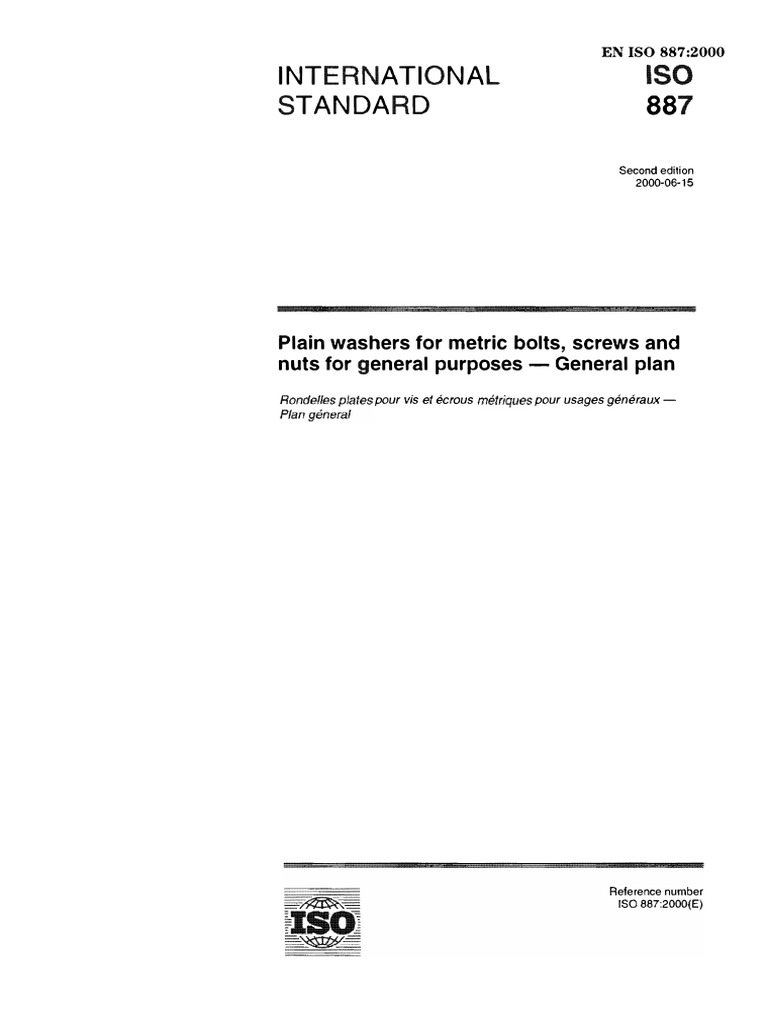 Iso 887 2000 Pdf Screw International Organization For Standardization