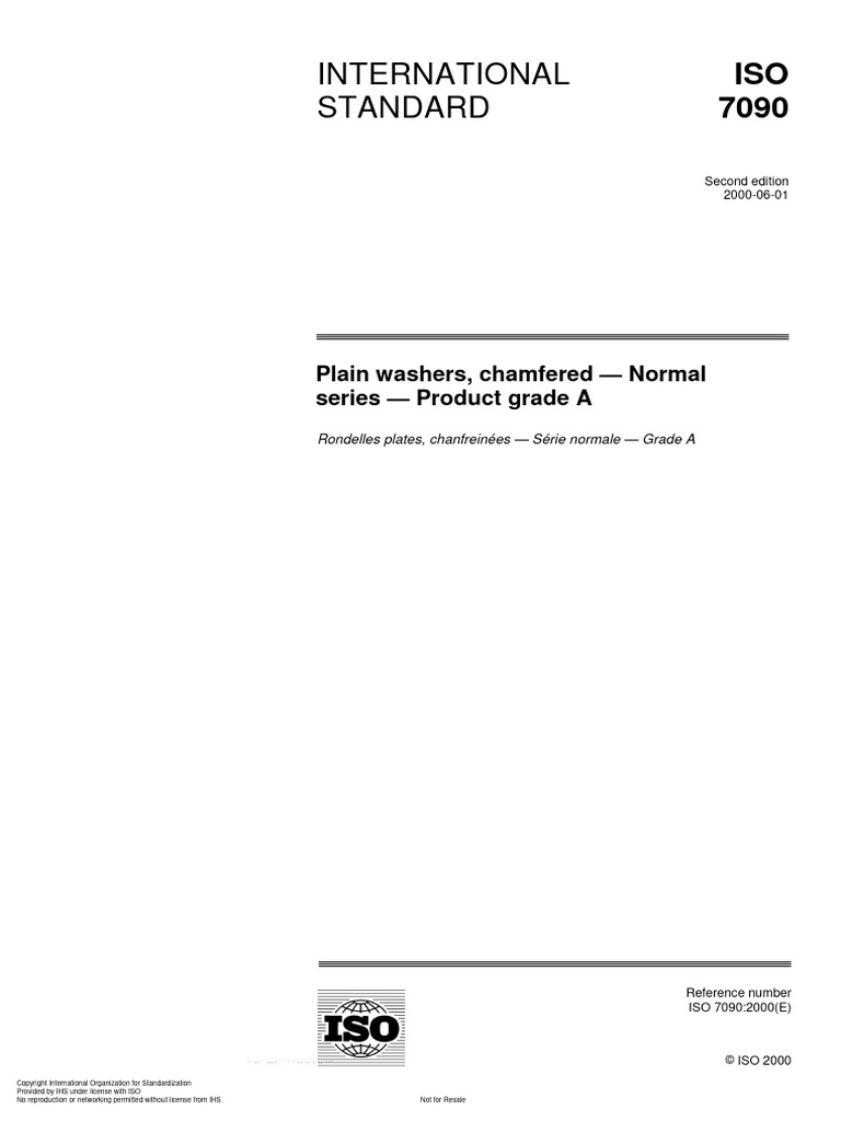 ISO 7090-2000 (Plain Washer, Chamfered) | PDF | Screw | International ...