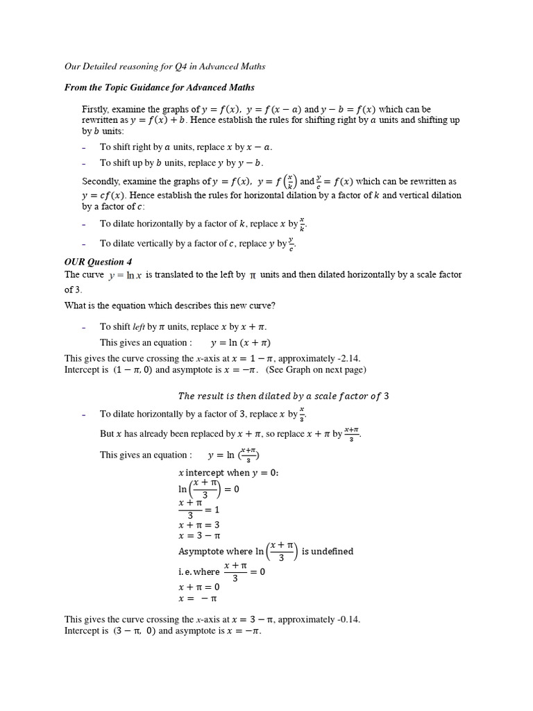 Our Detailed Reasoning For Q4 in Advanced Maths | PDF | Asymptote | Mathematical Analysis