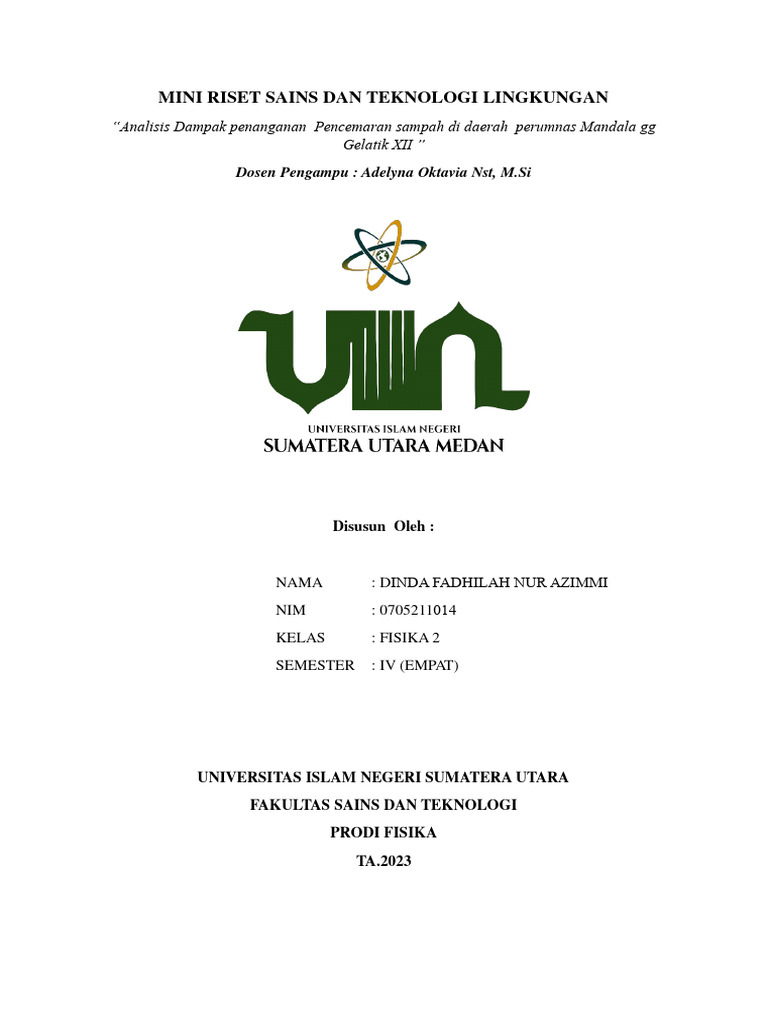 MINIRISET SAINSTEKLING (Dinda Fadhilah - 0705211014) | PDF | Kesehatan ...