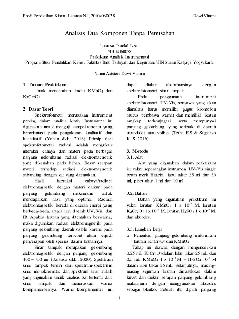 Latansa Naelal Izzati - SPEKTROFOTOMETER | PDF