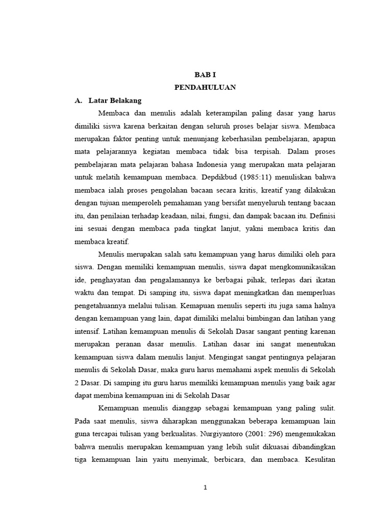 Pentingnya Pembelajaran Membaca dan Menulis | PDF