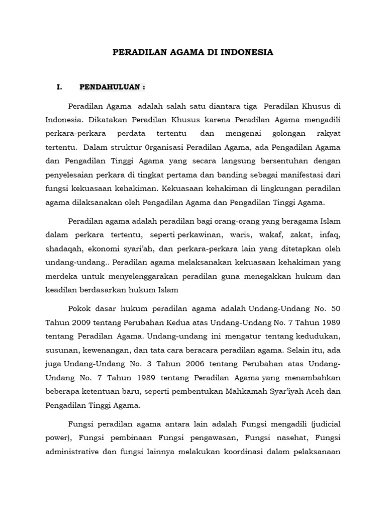 Peradilan Agama Di Indonesia - Ary Prastono | PDF