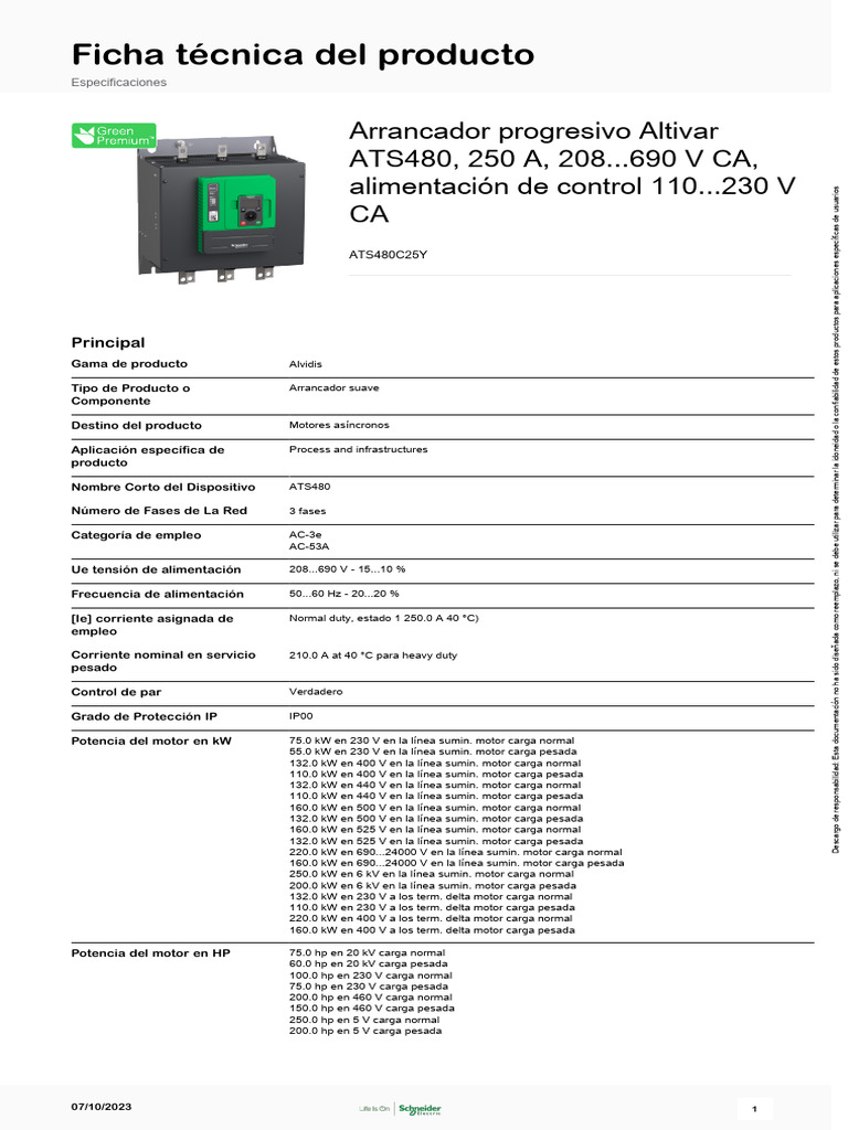 Altivar Soft Starter ATS480 - ATS480C25Y | PDF