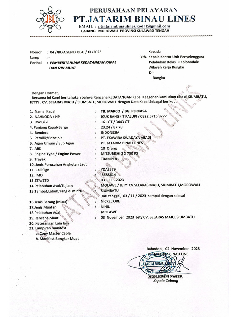 Tiba Syahbandar | PDF