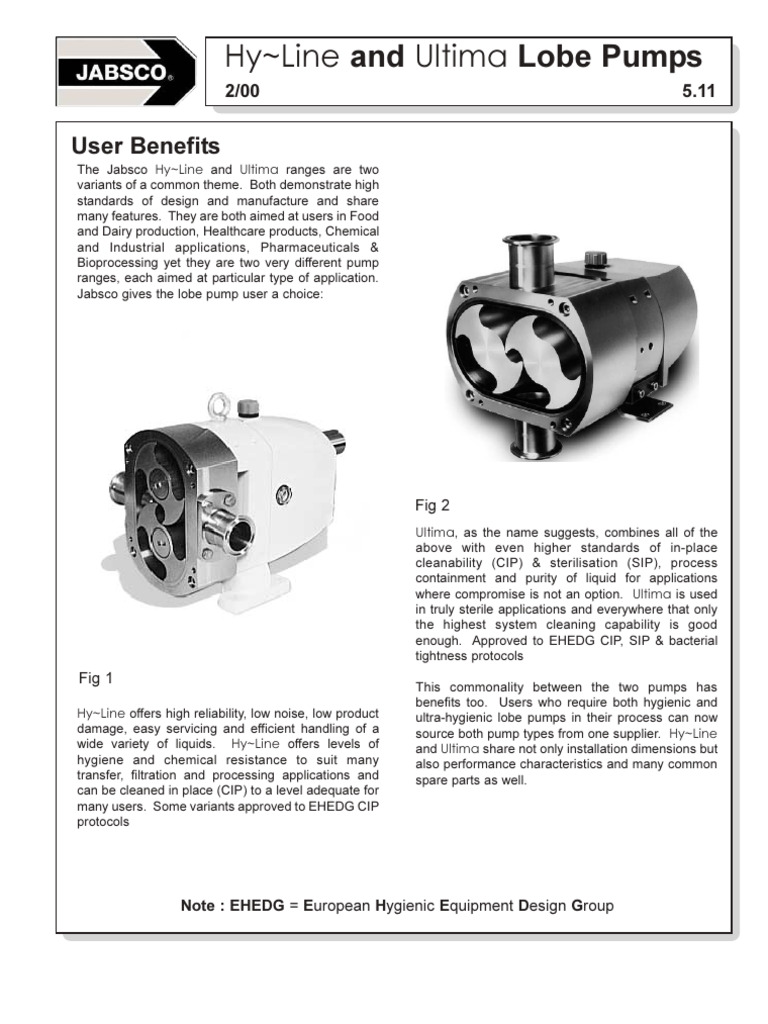 Hy Line and Ultima Lobe Pumps | PDF | Pump | Stainless Steel