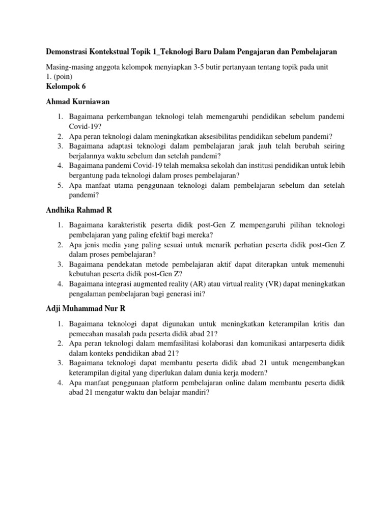 T1 Demonstrasi Kontekstual TIK | PDF