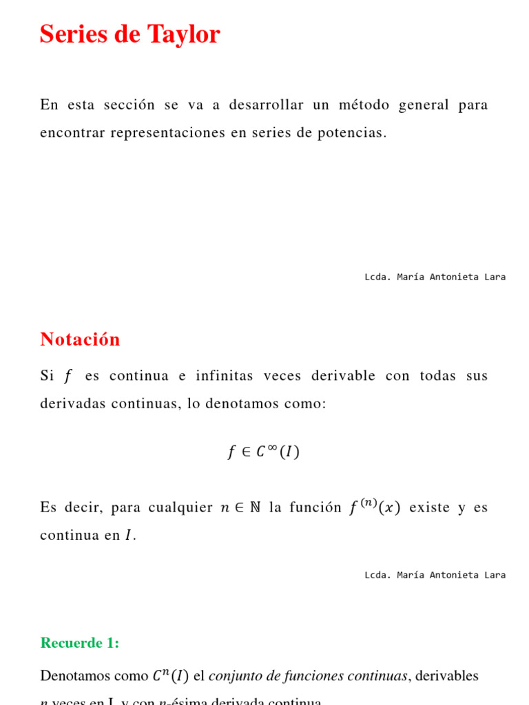 Introducción a Series de Taylor | PDF | Función (Matemáticas) | Matemáticas