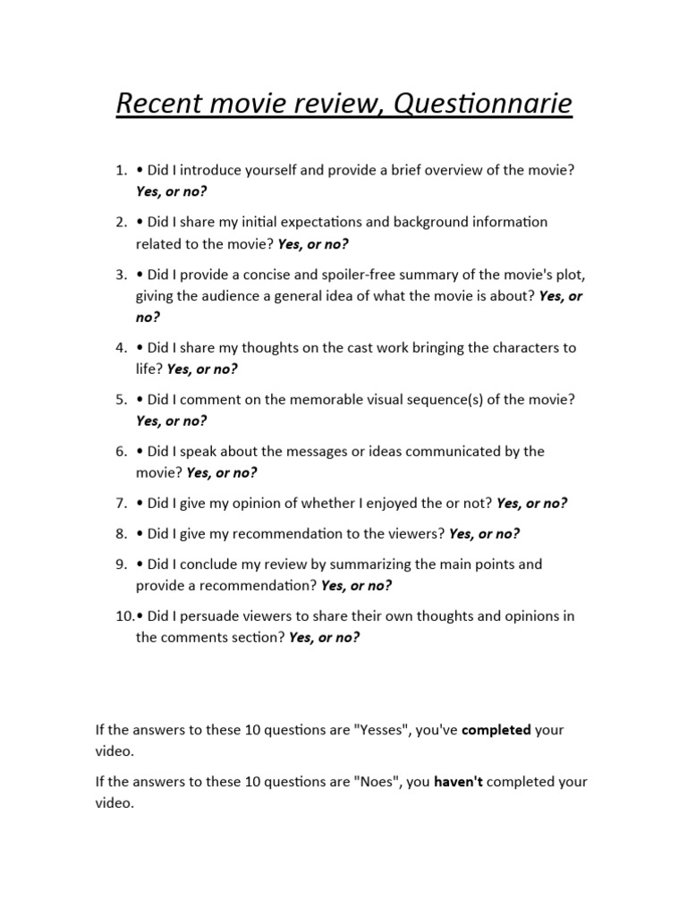 Movie Review Writing Guide | PDF | Language Arts & Discipline | General ...