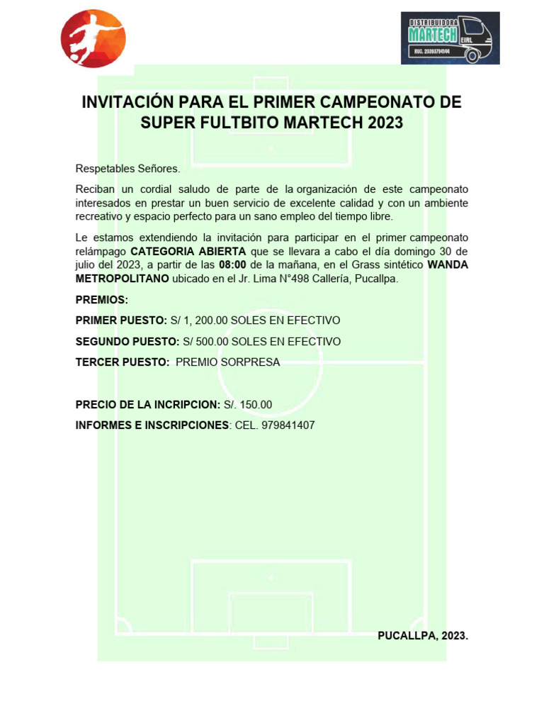 Invitacion Campeonato | PDF