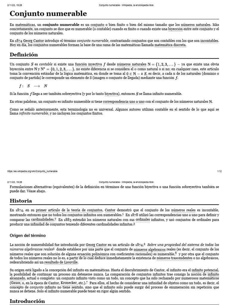 Conjunto Numerable: Definición y Ejemplos | PDF | Conjunto (Matemáticas ...