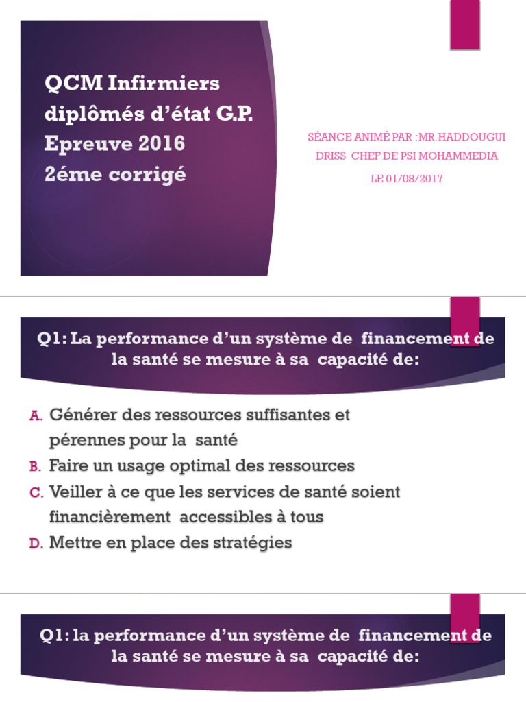 QCM Eap IDE P 2016 2éme C | PDF