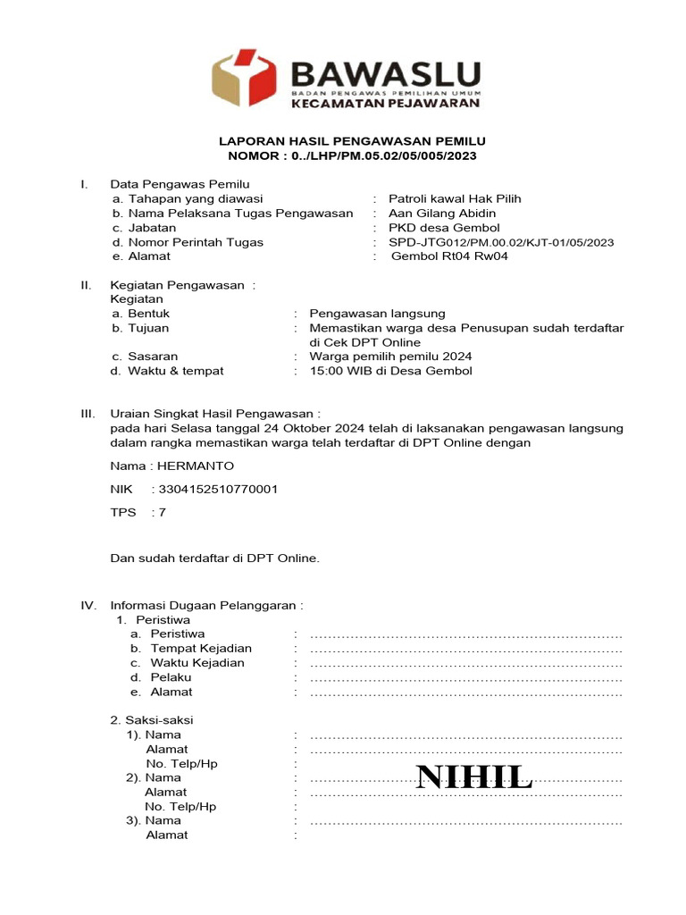 FORM A PKD Gembol | PDF