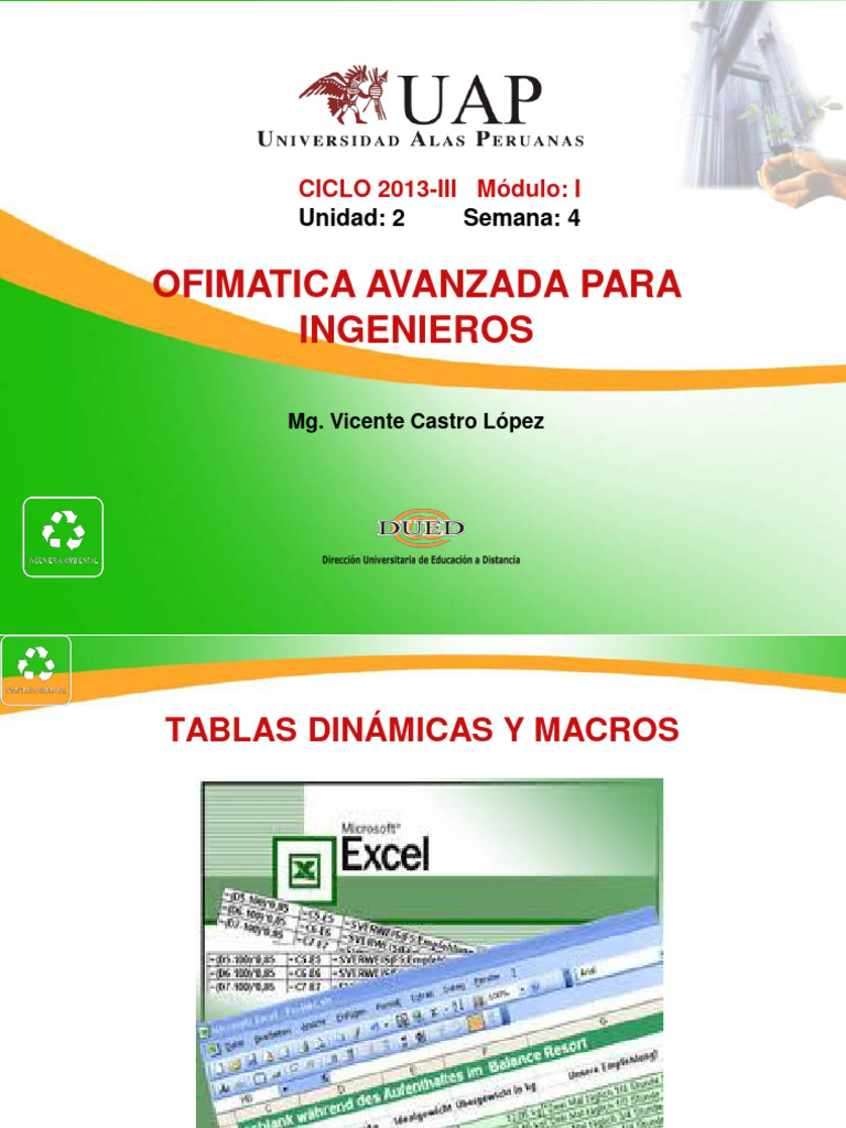 Semana 04 Tablasdinamicas Macros Pdf Microsoft Excel Macro 