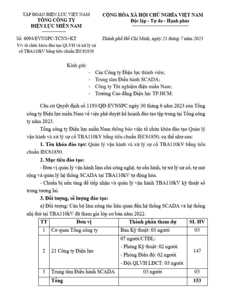 21.7.2023 VB Trien Khai Lop IEC | PDF