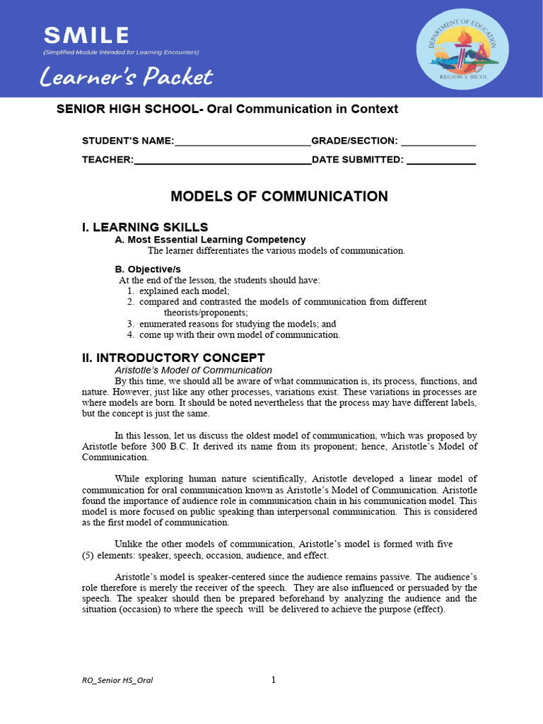 Models of Communication Explained | PDF | Communication | Science