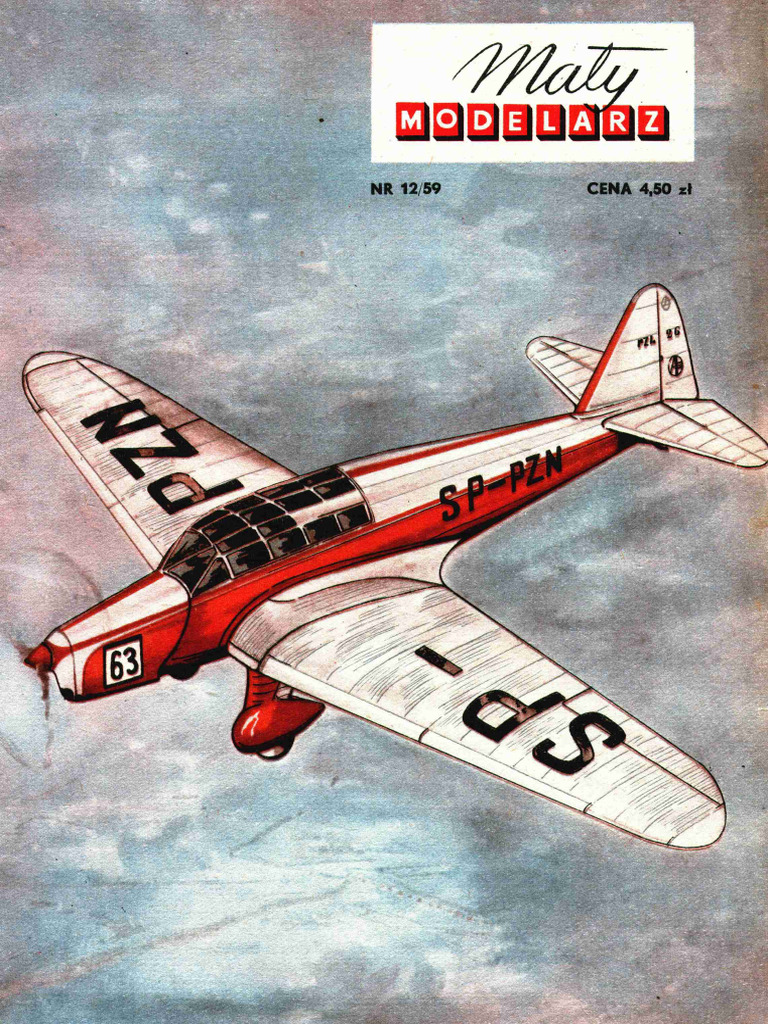 MalyModelarz 1959 12 SamolotTurystyczny PZL 26 | PDF