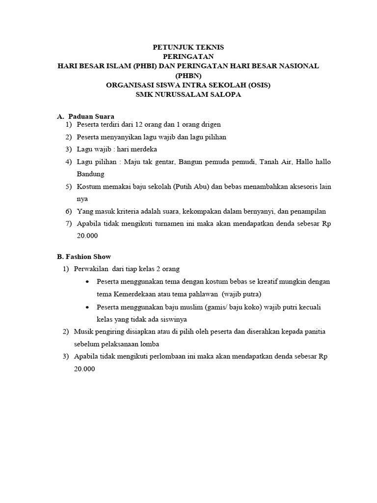 PHBI dan PHBN di SMK Nurussalam | PDF | Perjalanan