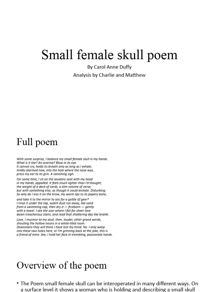 Small Female Skull Poem | PDF