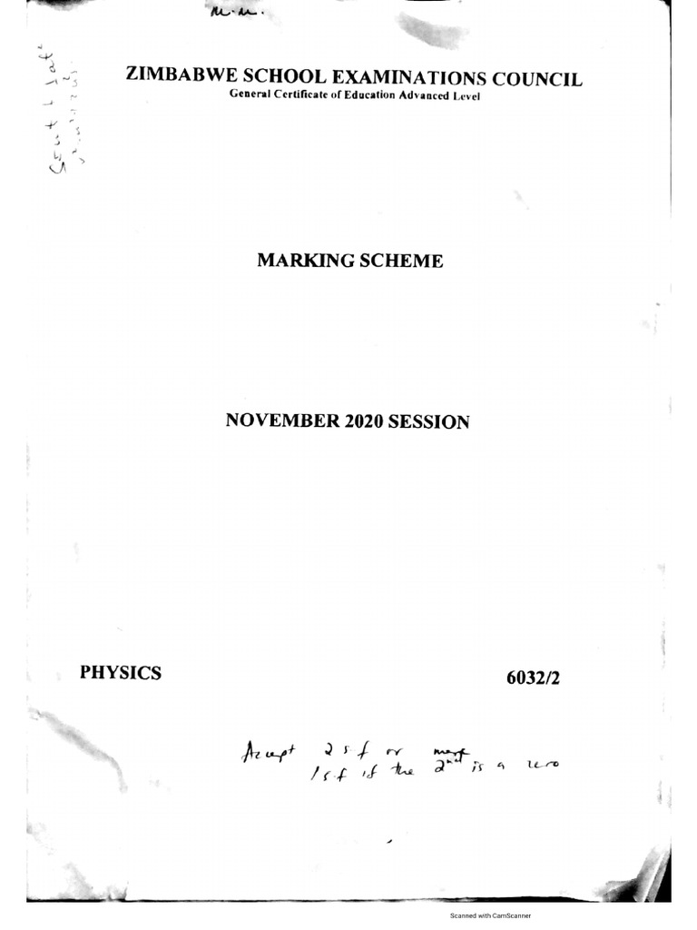 'A' Phy p2 2020 Nov Ms | PDF