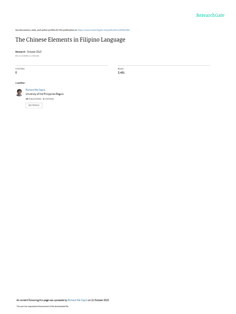 The Chinese Elementsin Ilocano Language | PDF | Linguistics | Human ...