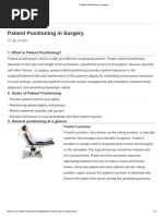 Patient Positioning Cheat Sheet & Complete Guide For 2023 | PDF ...