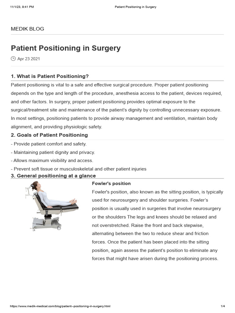 Surgical Position | PDF | Surgery | Anesthesia