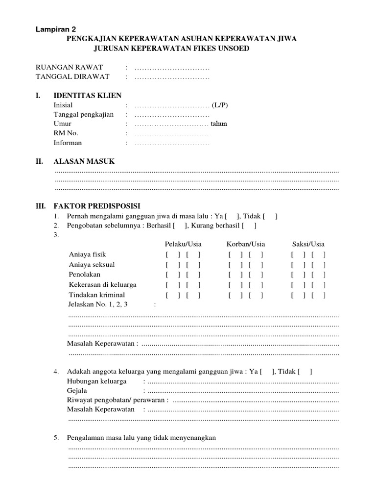 Format Askep Gangguan Jiwa | PDF