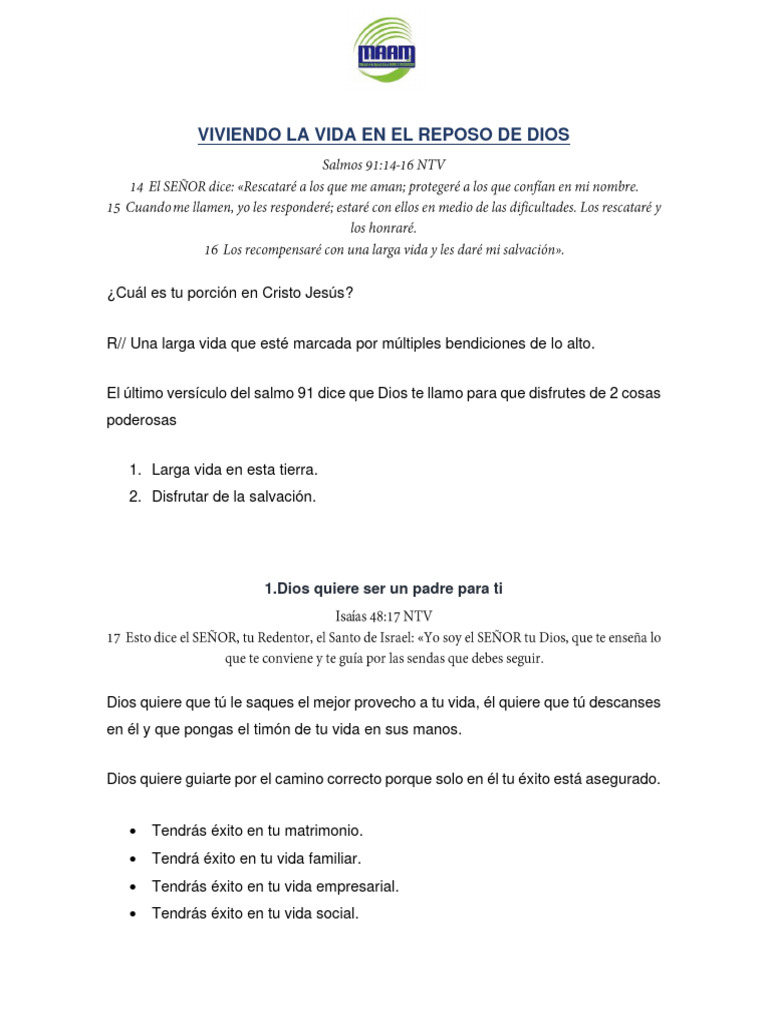 Viviendo en El Reposo de Dios | PDF