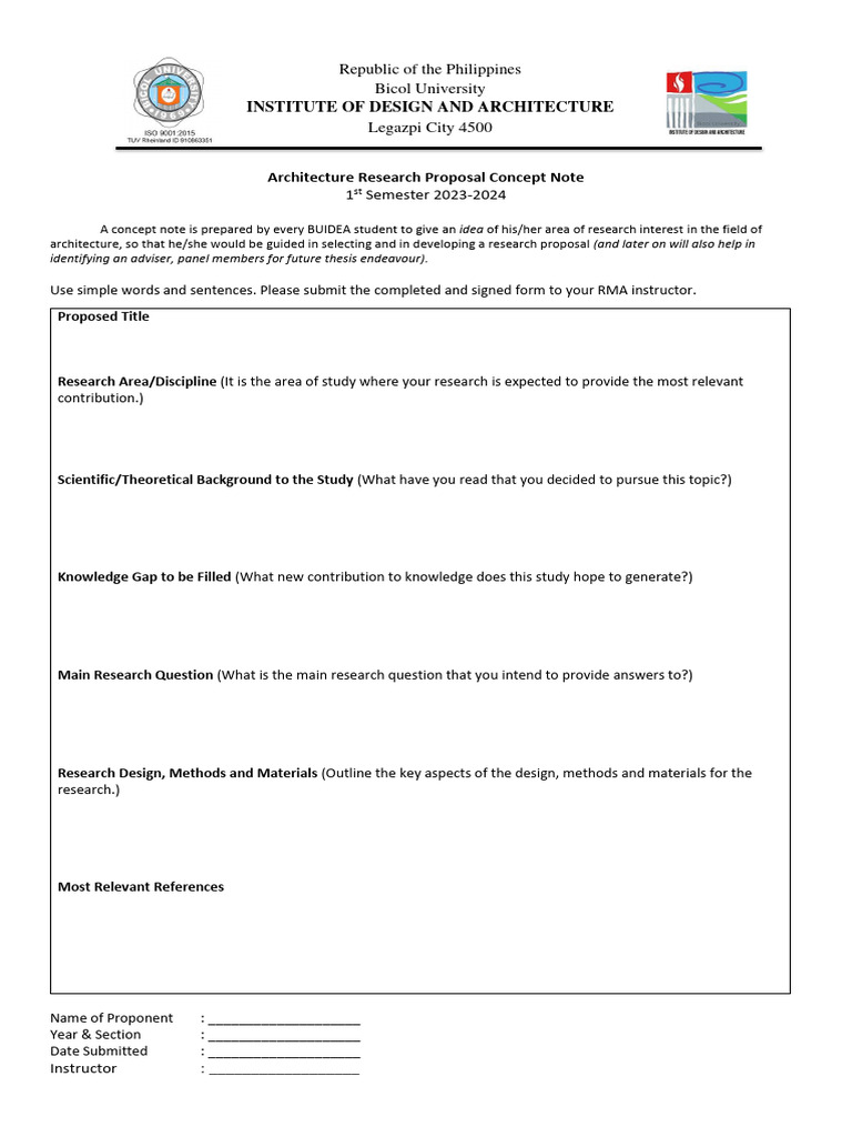 AD 09 - Architecture Research Proposal Concept Note - BUIDEA - 1st Sem ...