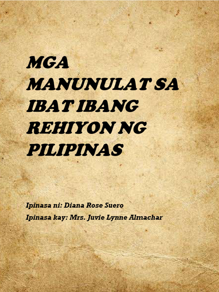 MGA MANUNULAT SA IBAT IBANG REHIYON NG PILIPINAS | PDF
