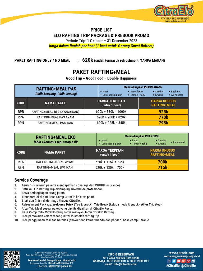 Paket Rafting CitraElo 2023 | PDF