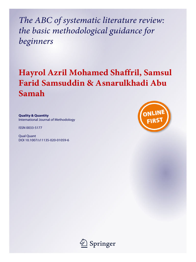 ABC of SLR Hayrol | PDF | Systematic Review | Methodology
