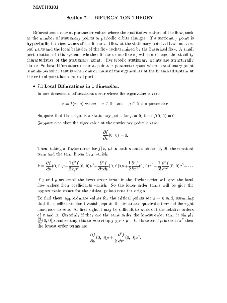 Bifurcation Theory 2 | PDF