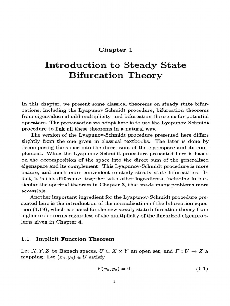 Steady State Bifurcation Theory | PDF | Eigenvalues And Eigenvectors | Operator (Mathematics)
