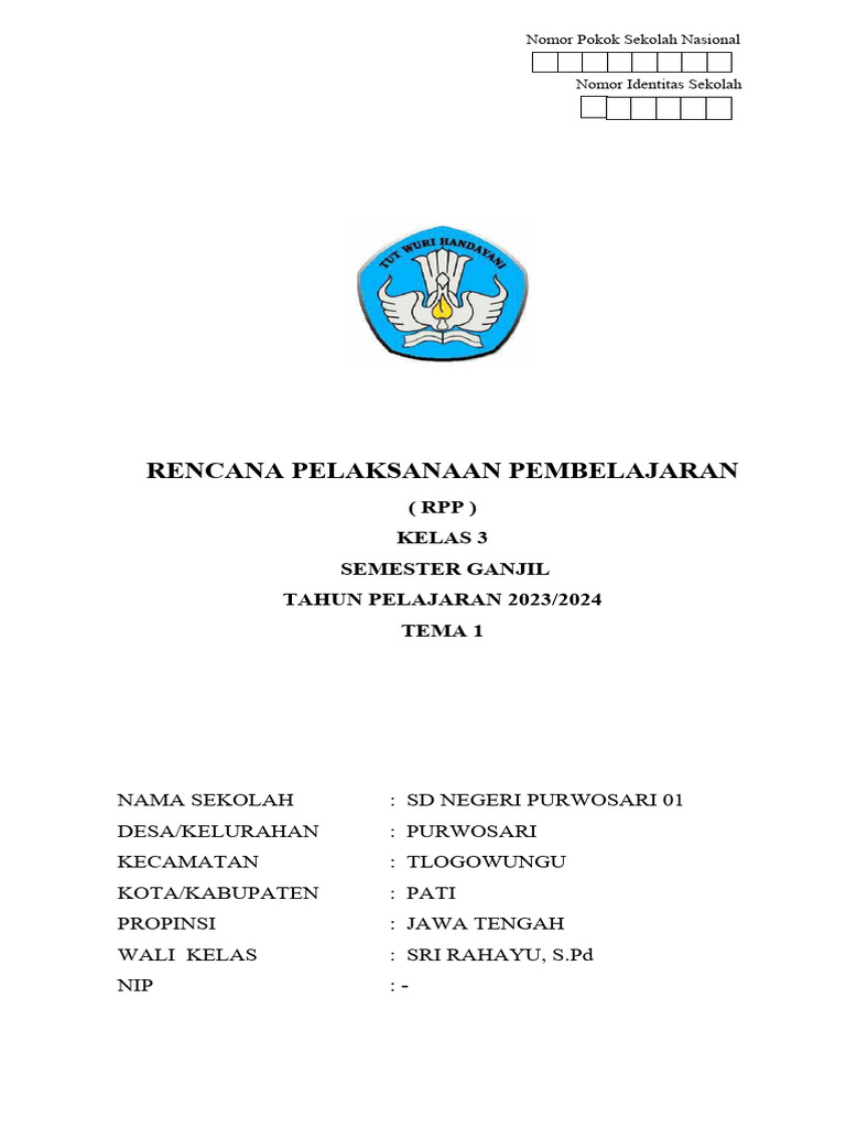 RPP Kelas 3 Tema 1 | PDF