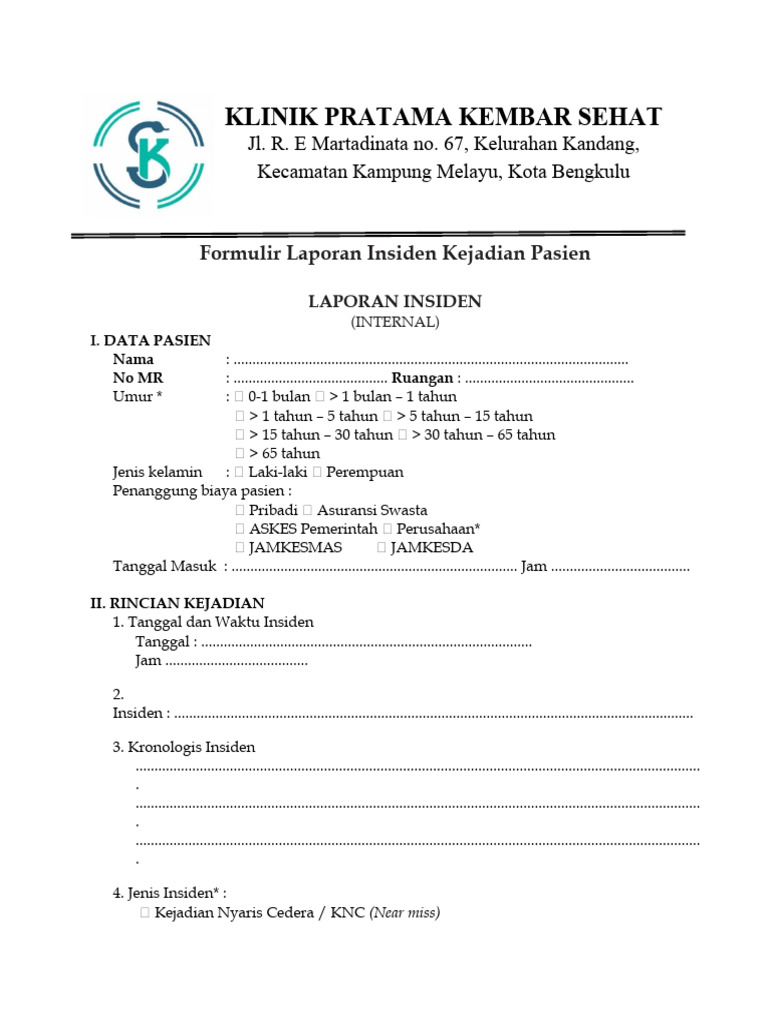 Formulir Laporan Ikp | PDF