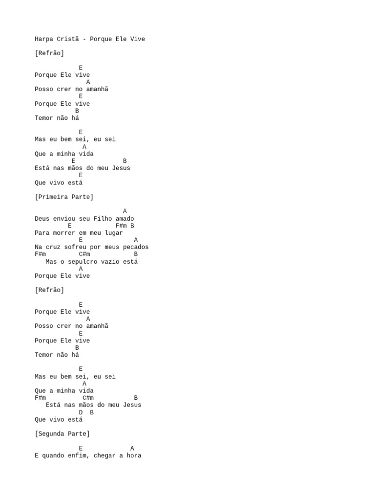 Harpa Cristã - Porque Ele Vive | PDF