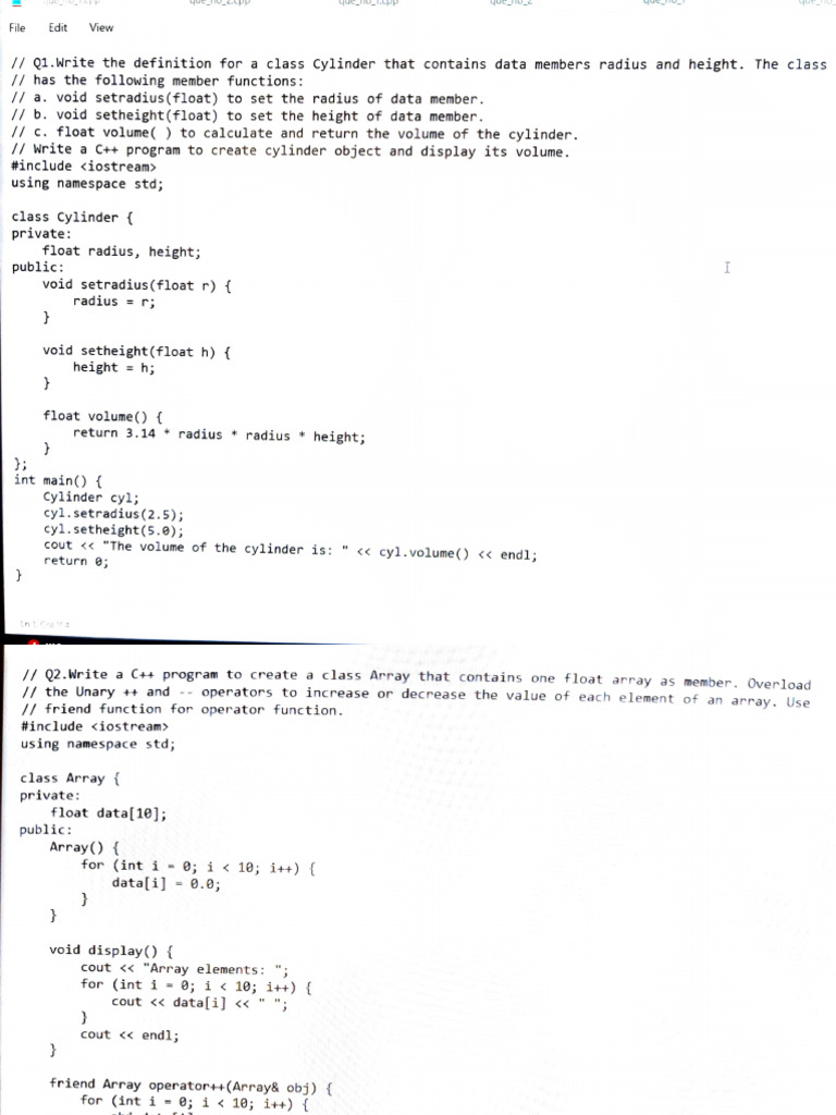 1 To 11 Slips Pdf Pdf Namespace Constructor Object Oriented Programming
