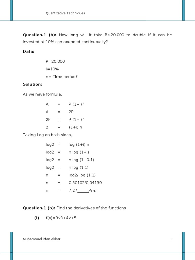 QT Assignment | PDF | Arithmetic Mean | Average