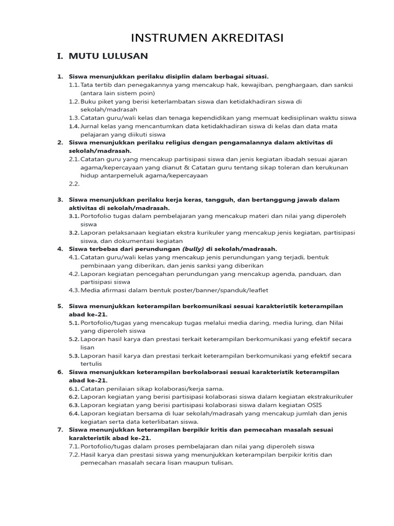 Akreditasi Mutu Lulusan Sekolah | PDF | Seni