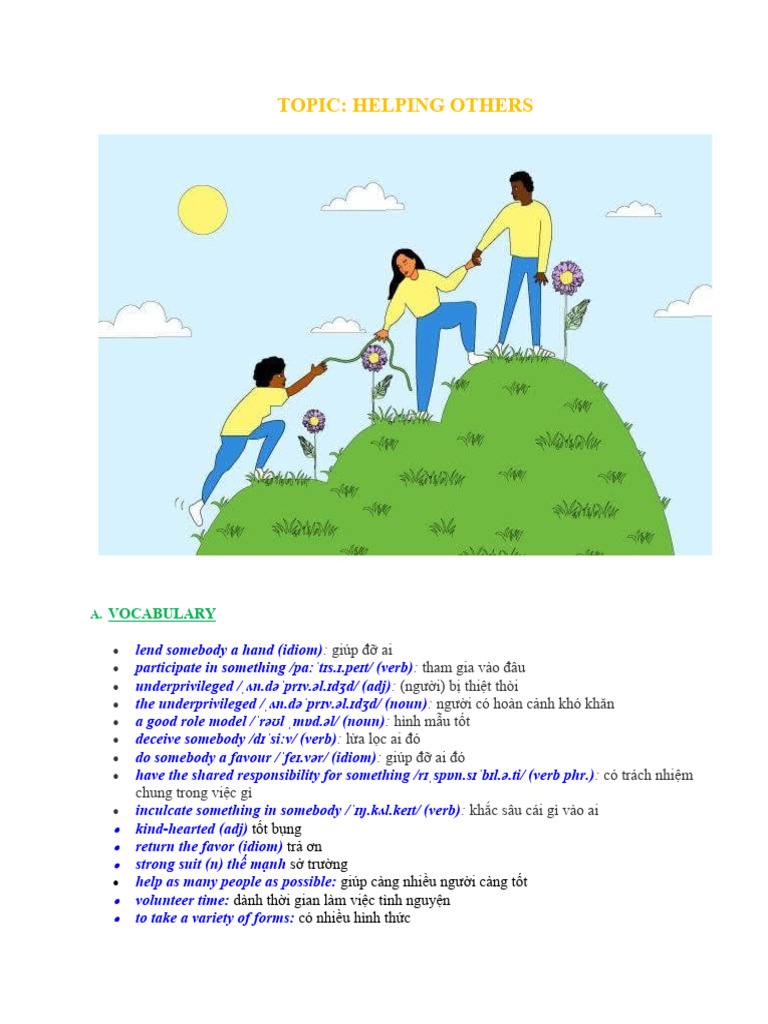 Topic Helping Others | PDF