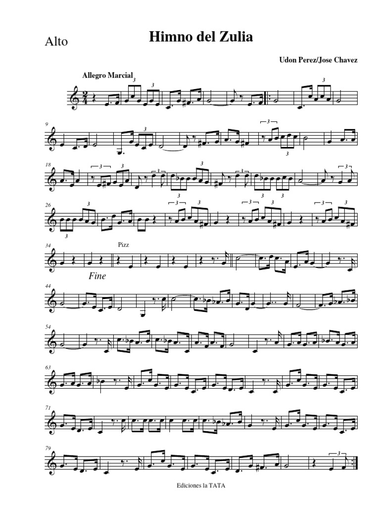 Himno Del Zulia Version - 011 Alto | PDF