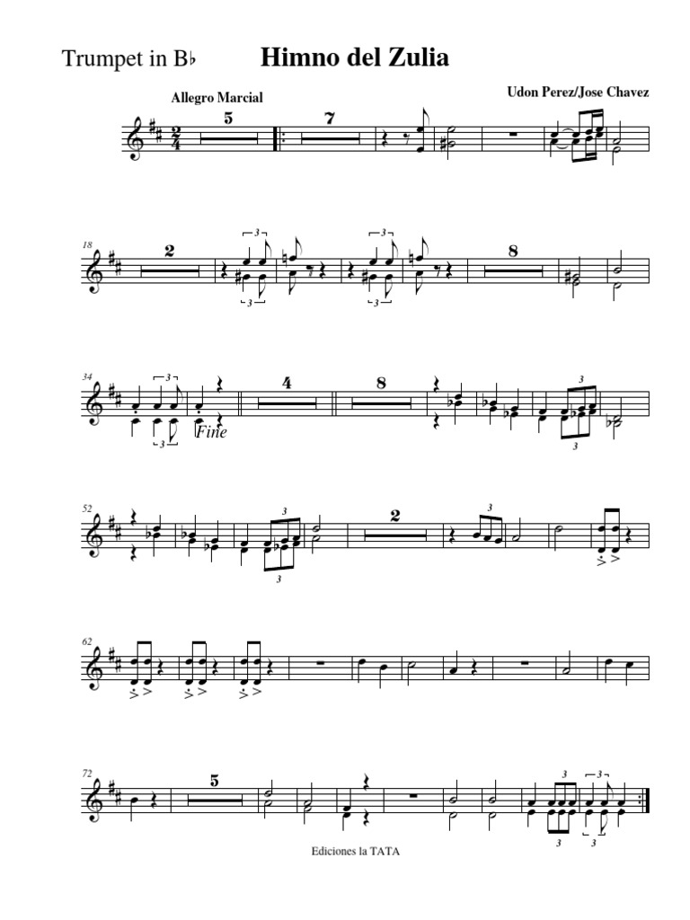 Himno Del Zulia Version - 006 Trumpet in BB | PDF