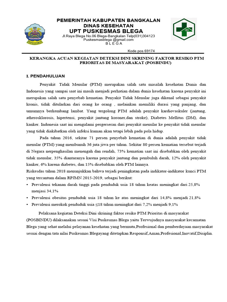 Skrining Dini PTM di Posbindu | PDF