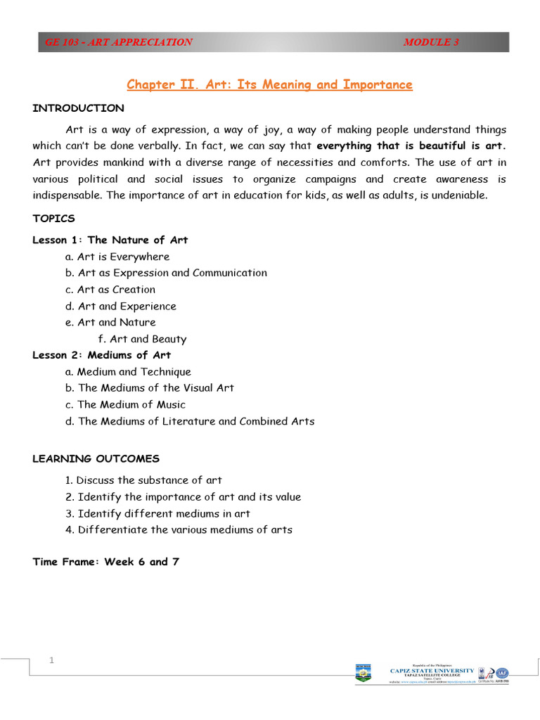 Ge - 103 Art Appreciation Module 3 | PDF